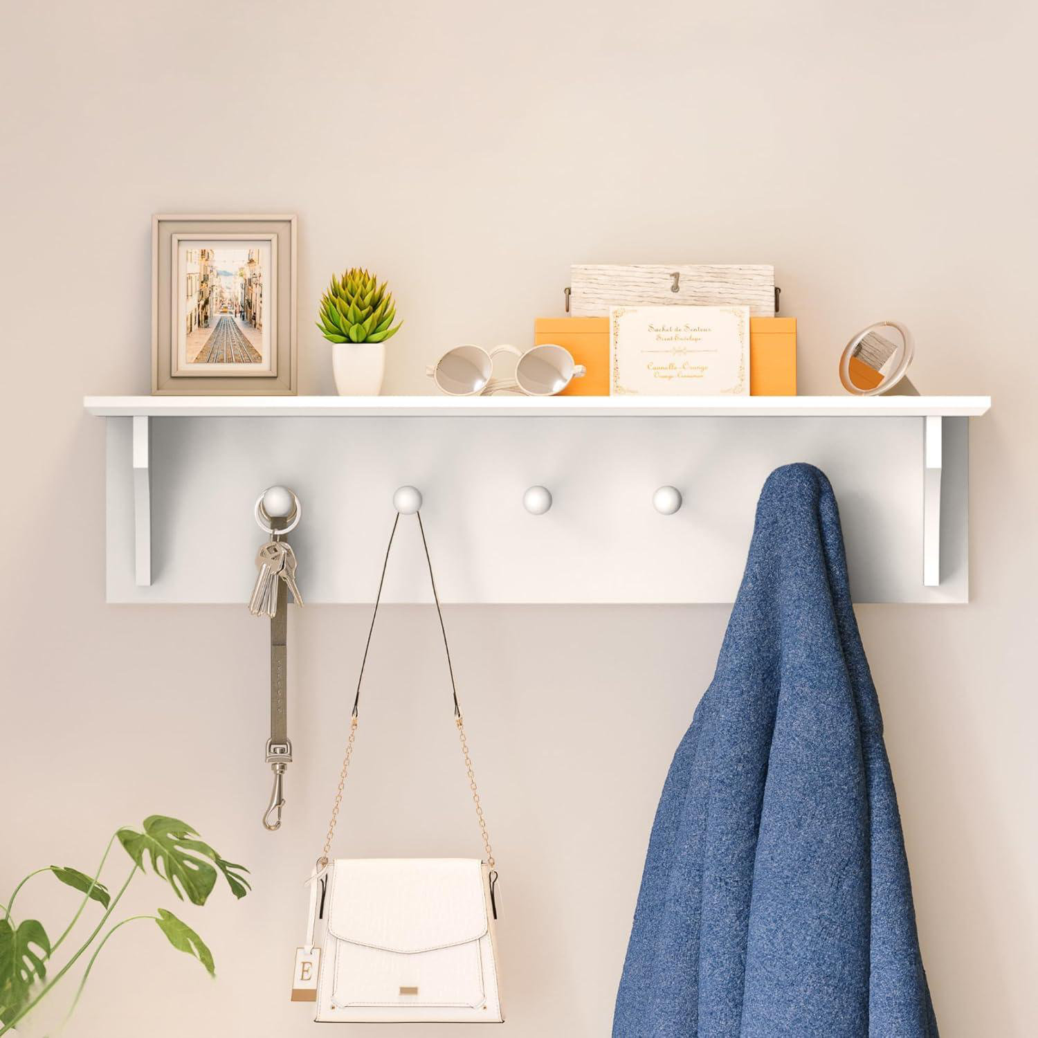 Rebrilliant Floating Coat Stand Wall Mounted Coat Stand, Wall Mounted ...