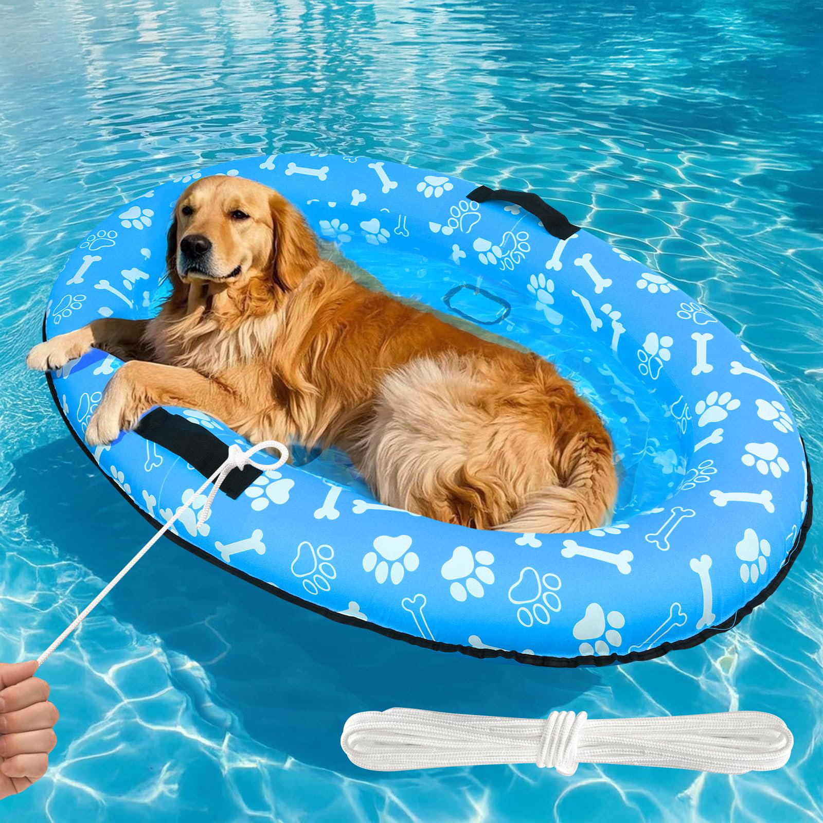 POGBUT Durable Inflatable Dog Pool Float, Tear-Resistant Oxford Fabric ...