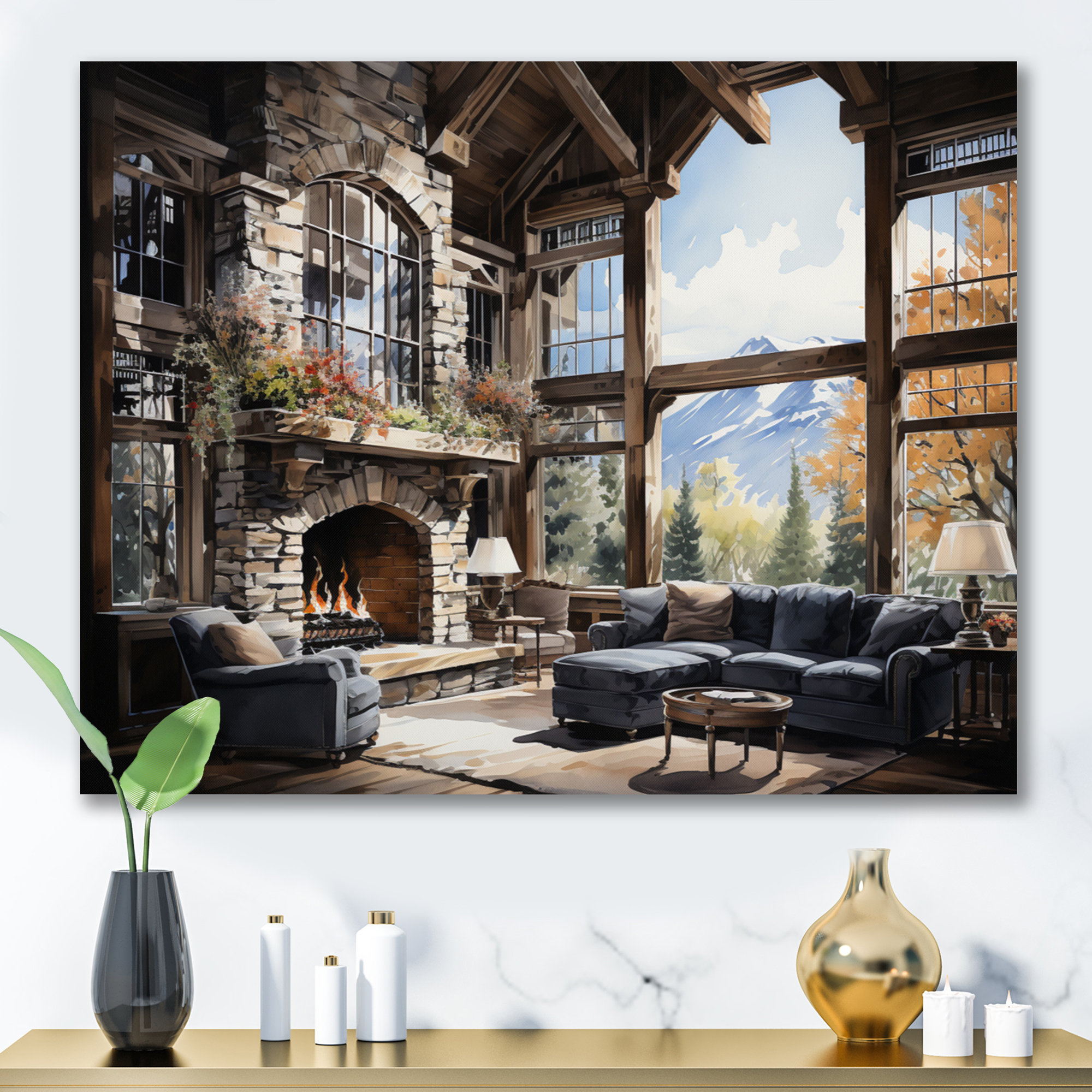 Red Barrel Studio® Hotels Lodges Serenity Retreat VI Framed On Canvas ...