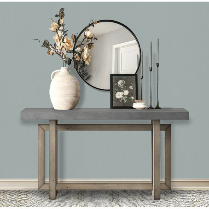 17 Stories Thedrick 59" Contemporary Console Table with Wood Top, Extra ...