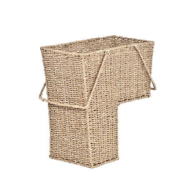 Highland Dunes Wicker Storage Stair Basket With Handles & Reviews | Wayfair