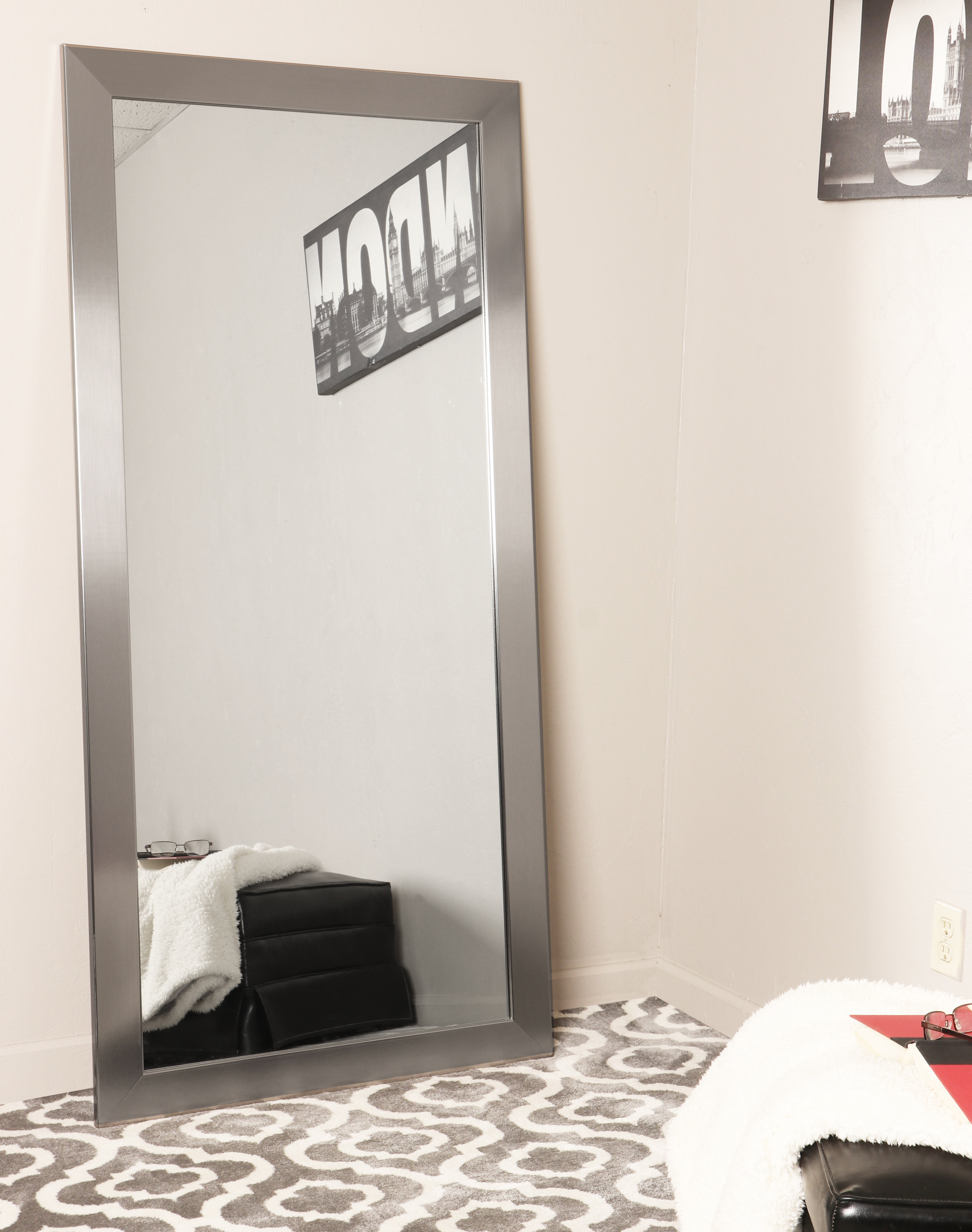 Ivy Bronx Hylton Silver Hotel Design Full Length Wall Mirror & Reviews ...