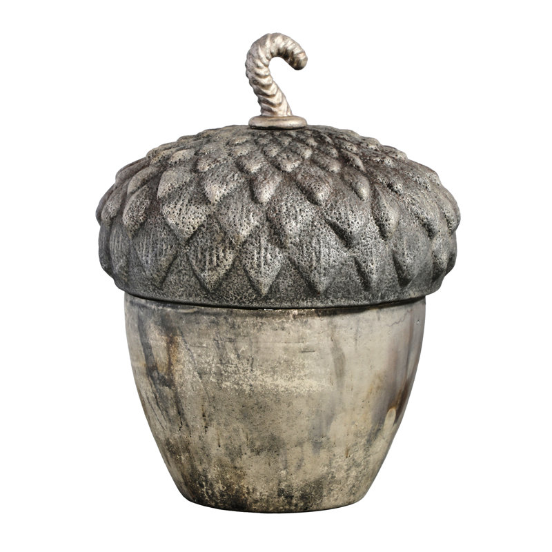 Rosalind Wheeler 8" Burnt Champagne Acorn Pot With Lid | Wayfair