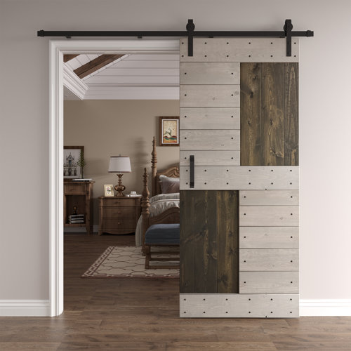 Coast Sequoia S Series Knotty Pine Wood Sliding Barn Door Without ...