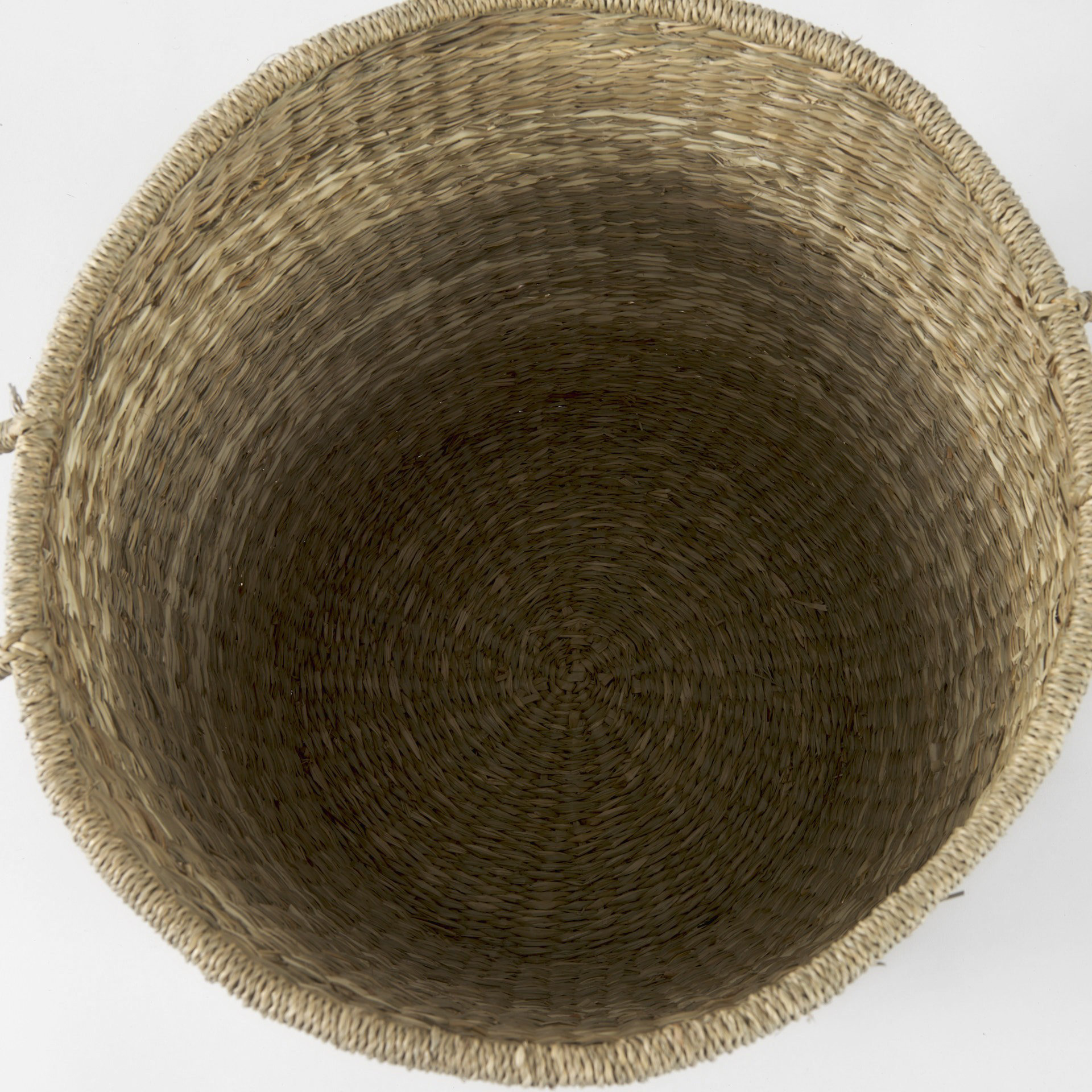 Cozy Collective Set of Two Natural and Beige Handwoven Round Wicker ...