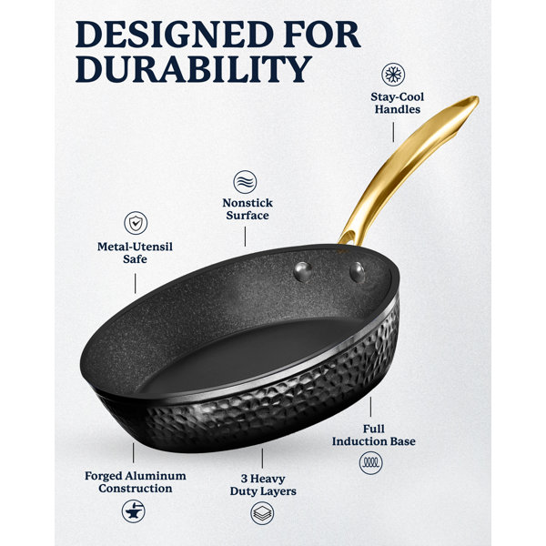 Granitestone Charleston Collection Hammered Black 15 Piece Nonstick ...