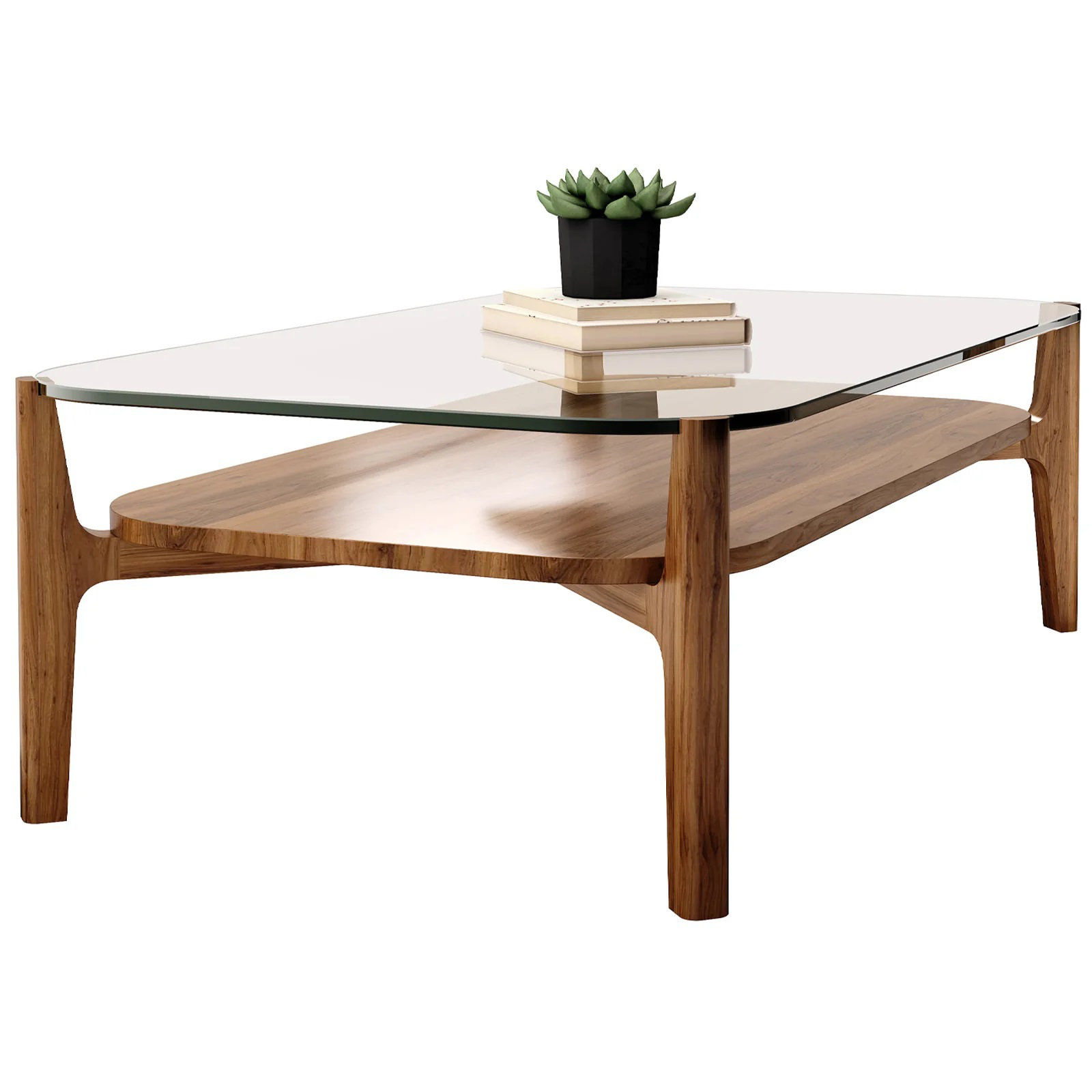 Aron Living Soho Coffee Table - Rectangle, Walnut | Wayfair