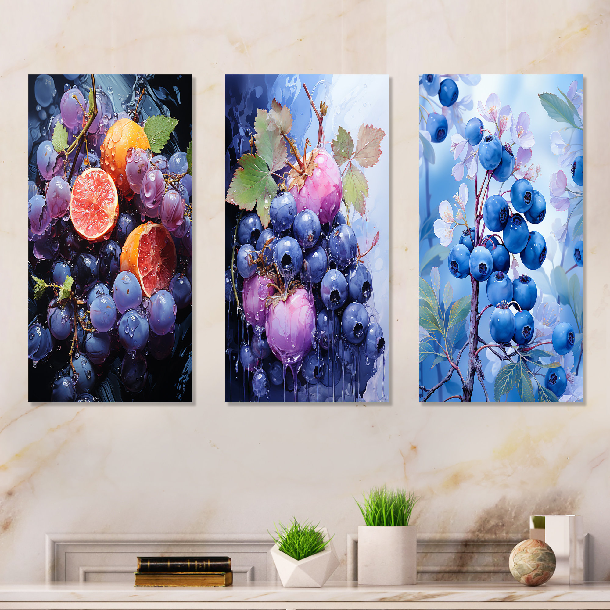 Lark Manor™ Ballet Blueberry Fruit Serenade I - Fruits Metal Wall Art ...