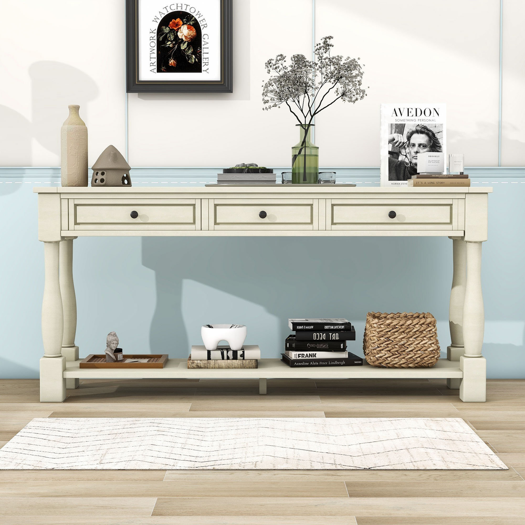Alcott Hill® Dolo 63" Console Table with 3 Drawers and Shelf, Wood ...
