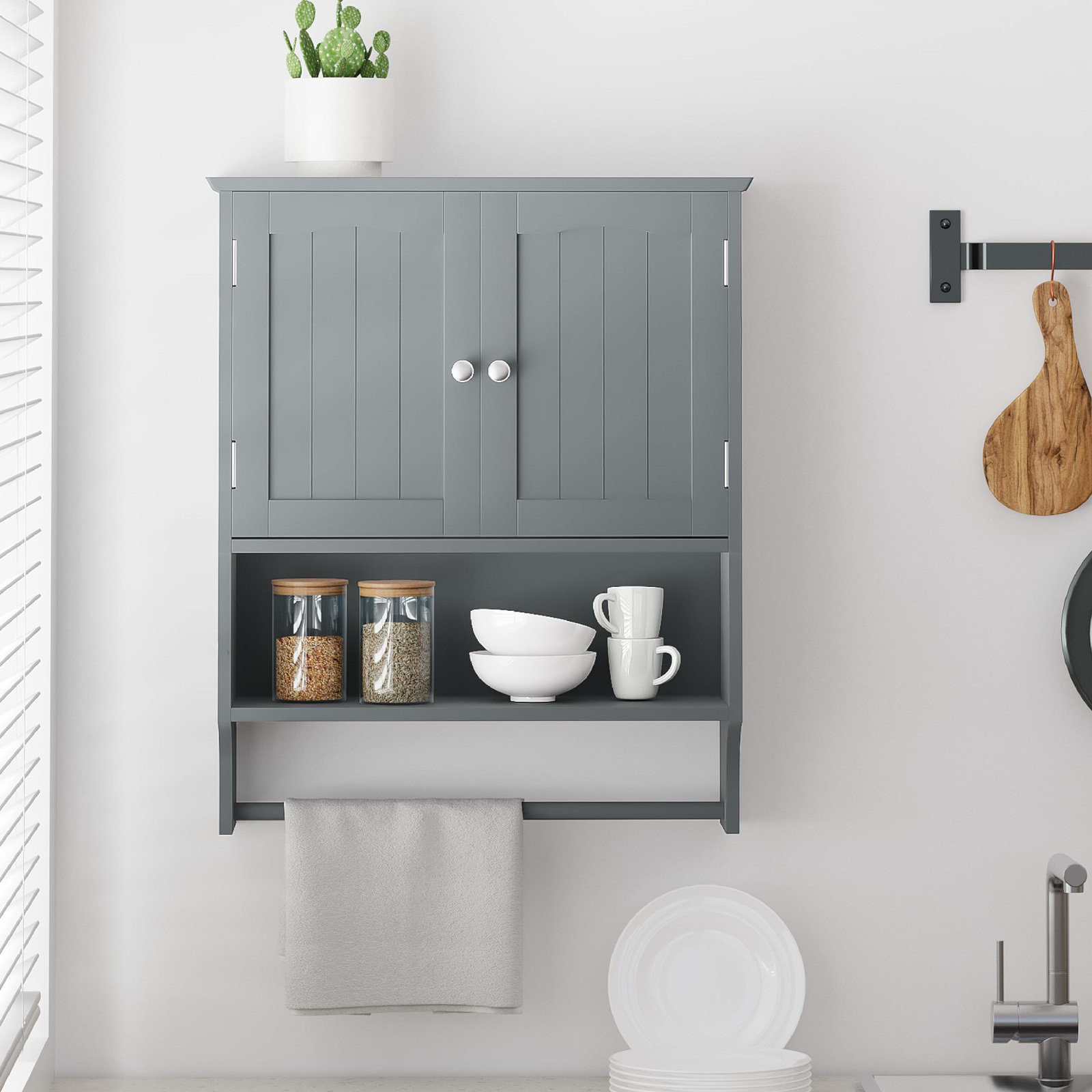 Lark Manor™ Bathroom Storage Cabinets With Doors And Shelves,Towel Bar ...