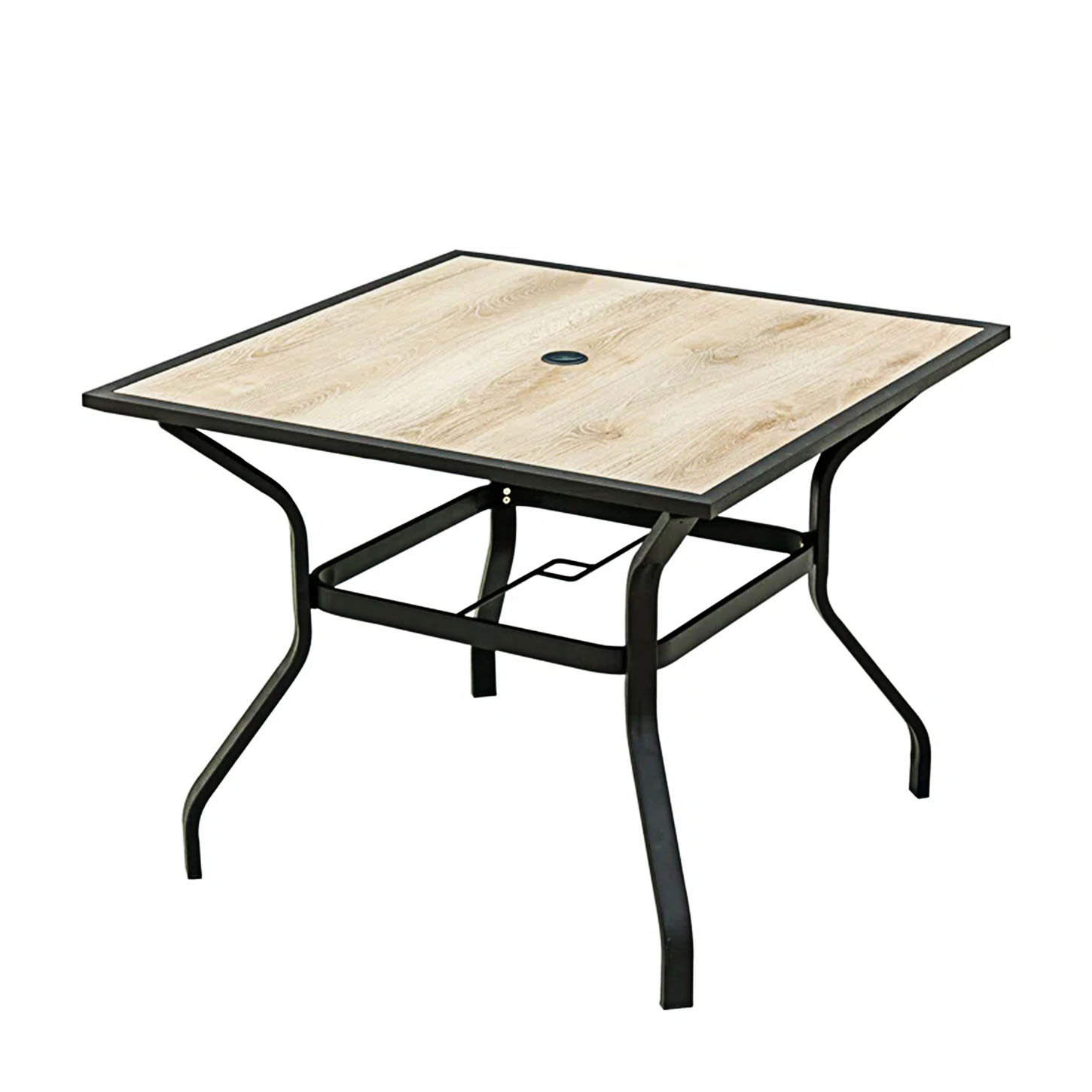 George Oliver Outdoor Patio Dining Table, Square Metal Table With ...