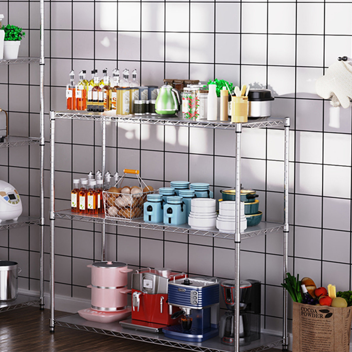 Rebrilliant Marrius 48" H x 48" W x 18" D Height -Adjustable Storage 3 ...