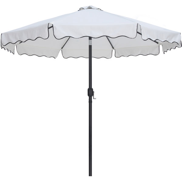 Arlmont & Co. Chavonte Fabric With Piping / Aluminum Patio Umbrella ...