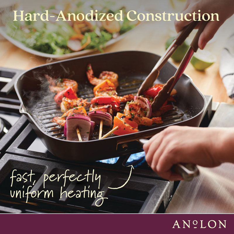 Anolon Advanced Home Hard Anodized Nonstick Deep Square Grill / Griddle ...
