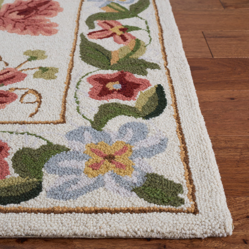 Red Barrel Studio® Chelsea Hand Hooked Wool Floral Rug & Reviews | Wayfair