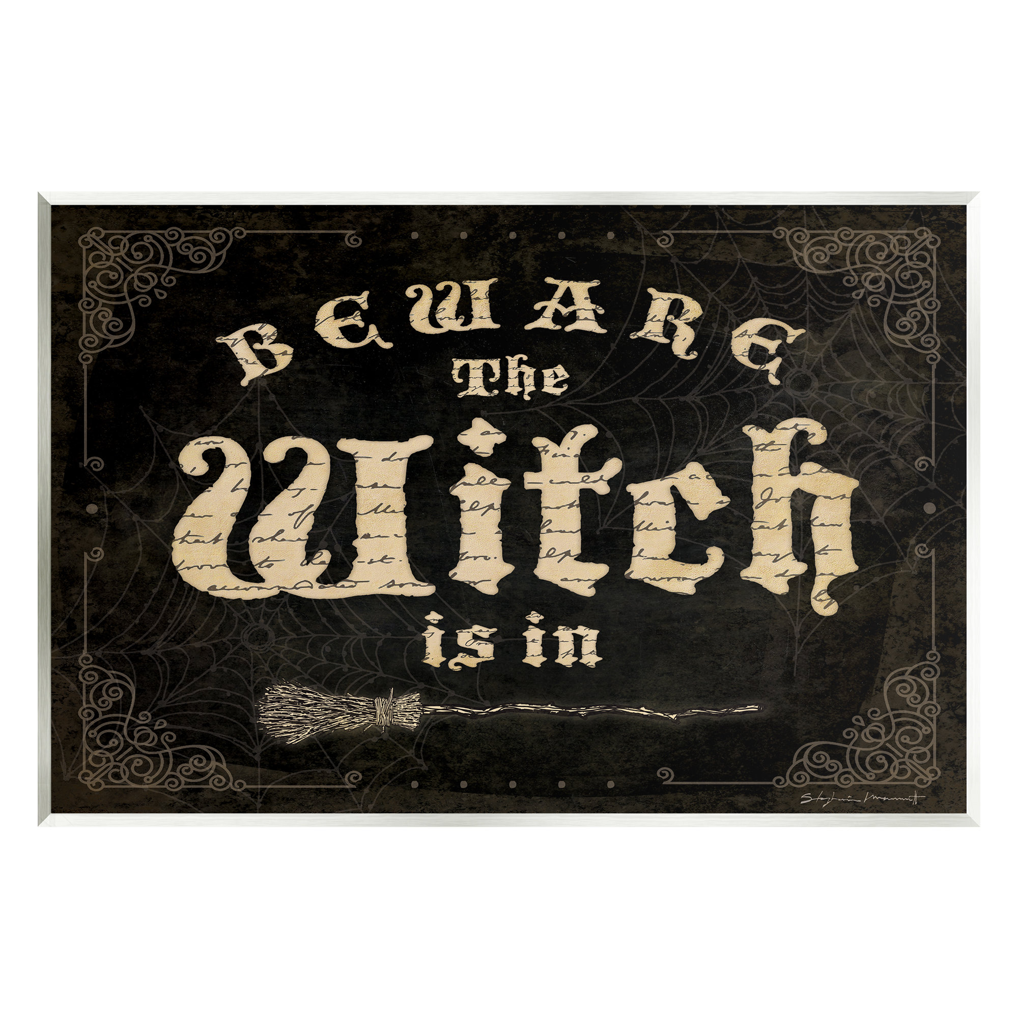 Stupell Industries Beware The Witch Vintage Phrase by Stephanie Workman ...