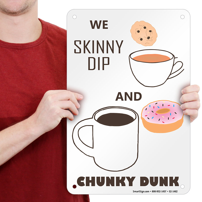 SmartSign We Skinny Dip and Chunky Dunk Funny Pool Sign - Wayfair Canada