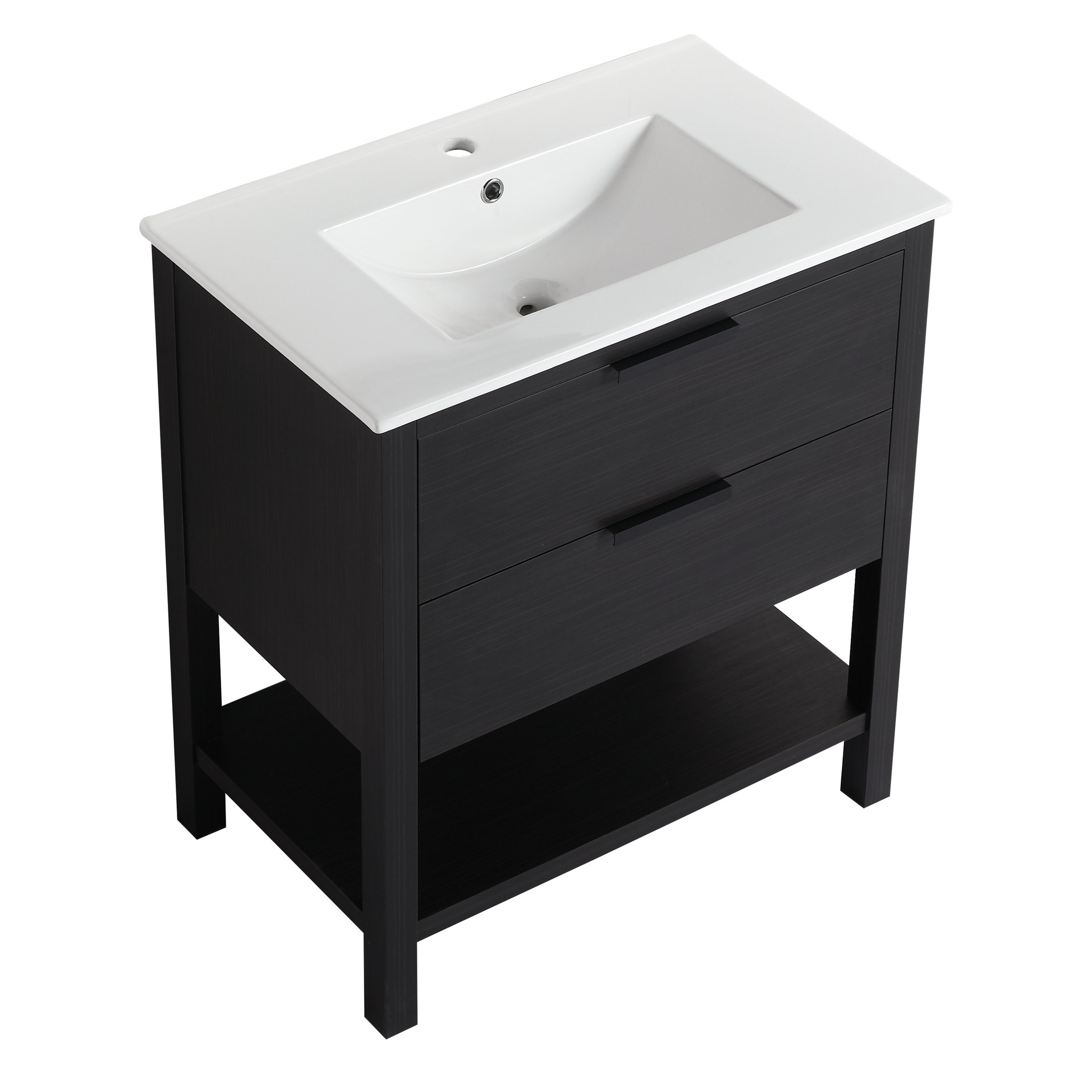 Taroo Clocks 30 inch Bathroom Vanity With Sink and 2 Drawers | Wayfair