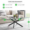 East Urban Home Atal Marble Effect Coffee Table - Glass Topped Metal ...