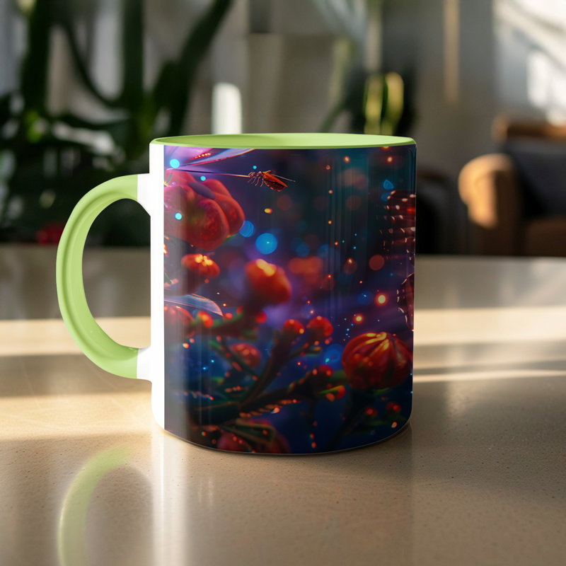 East Urban Home Butterfly Design 11oz Accent Mug – White Ceramic Coffee ...