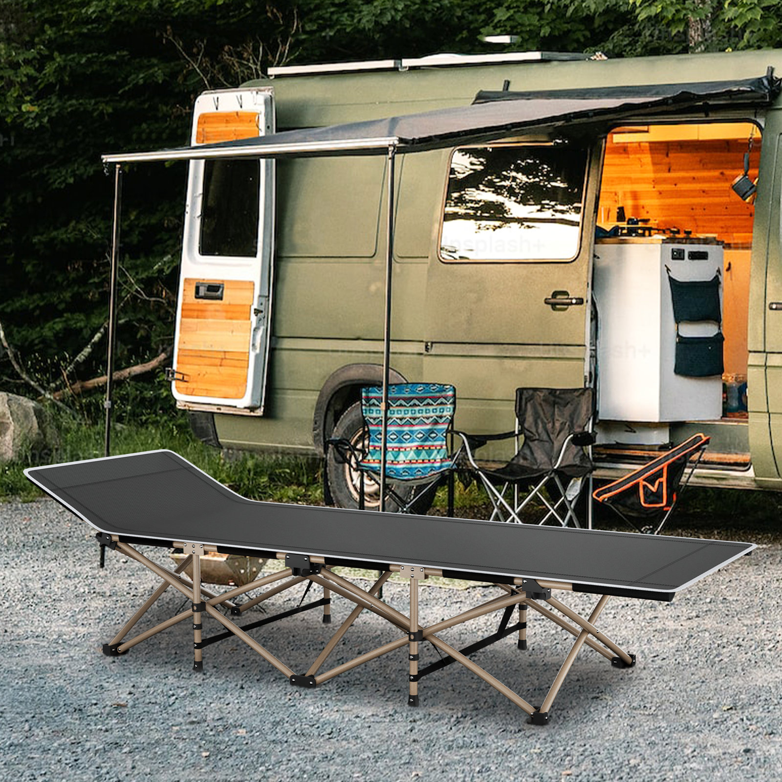 Bring Home Furniture Sleepman Portable Camping Bed Folding Sleeping Cot ...