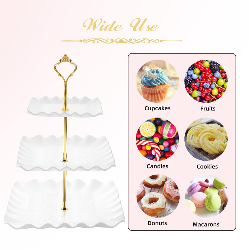 House of Hampton® Dessert Cupcake Stand, 3 Tier Cup Cake Holder Tower ...