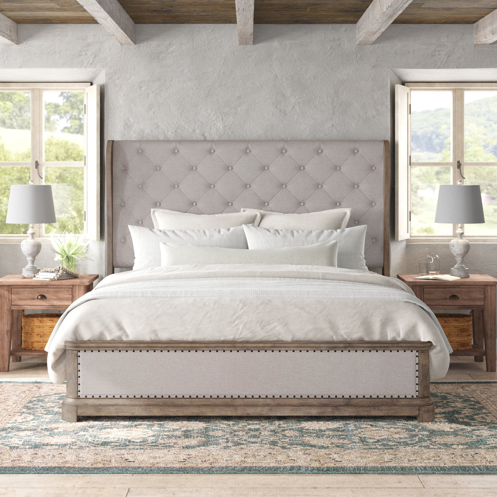 Laurel Foundry Modern Farmhouse Barrigan Upholstered and Tufted Panel ...