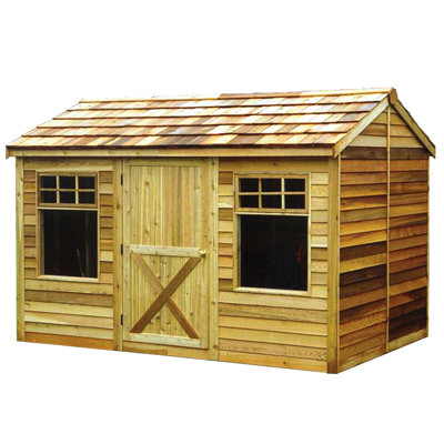 Cedarshed Longhouse 12 ft. W x 10 ft. D Western Red Cedar Wood Storage ...