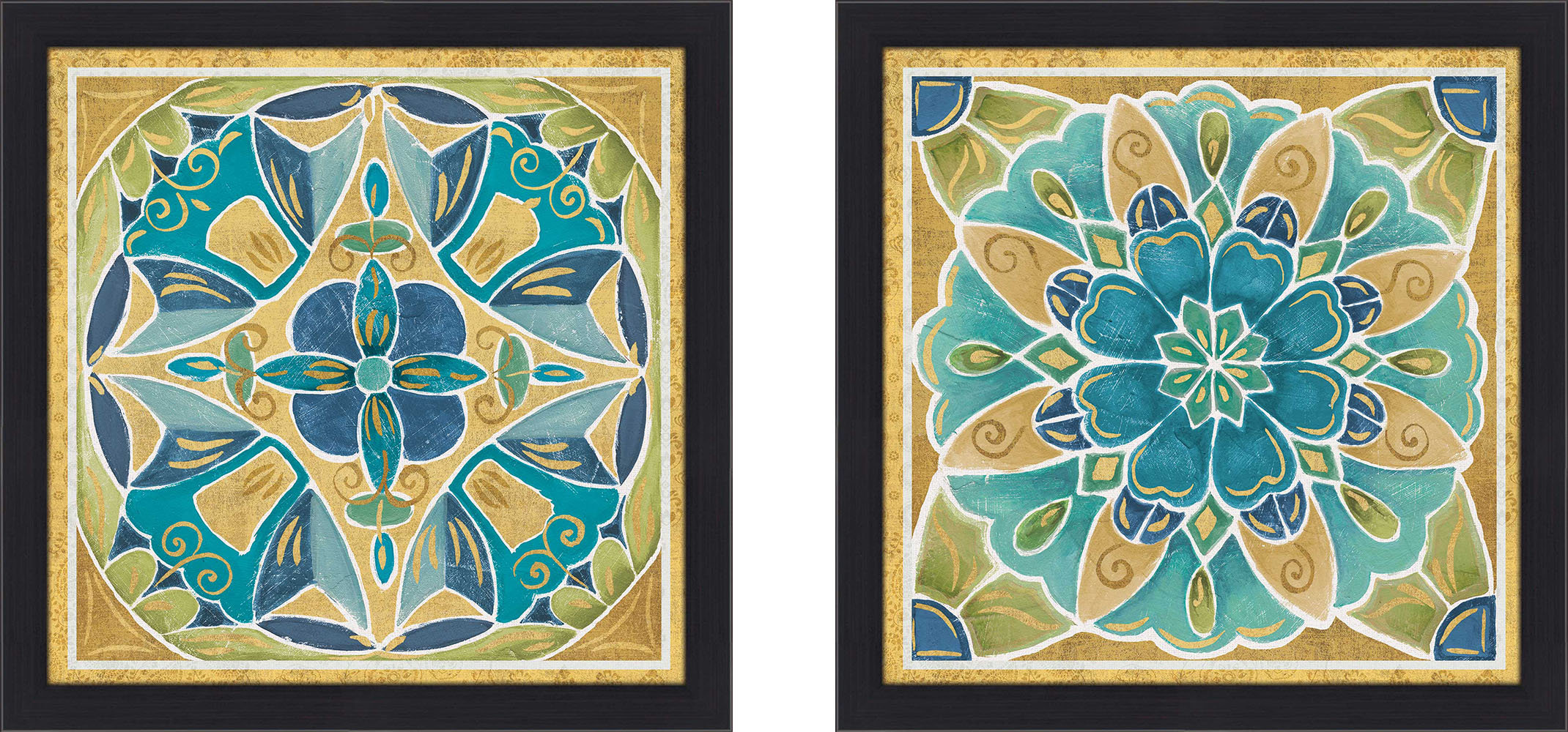 Bungalow Rose Free Bird Mexican Tiles III - 2 Piece Picture Frame Print ...