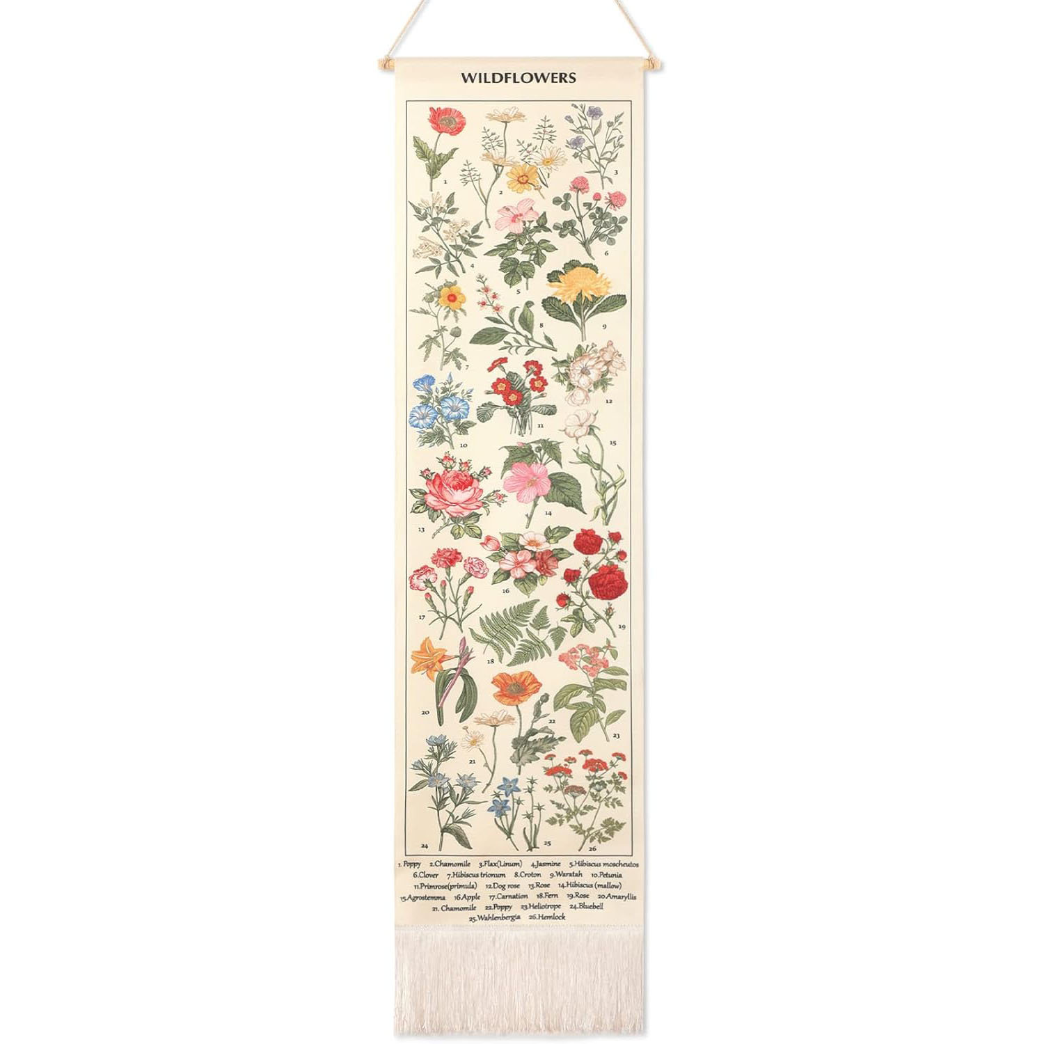 Dakota Fields Vintage Floral Vertical Tapestry Wall Hanging Long Narrow ...