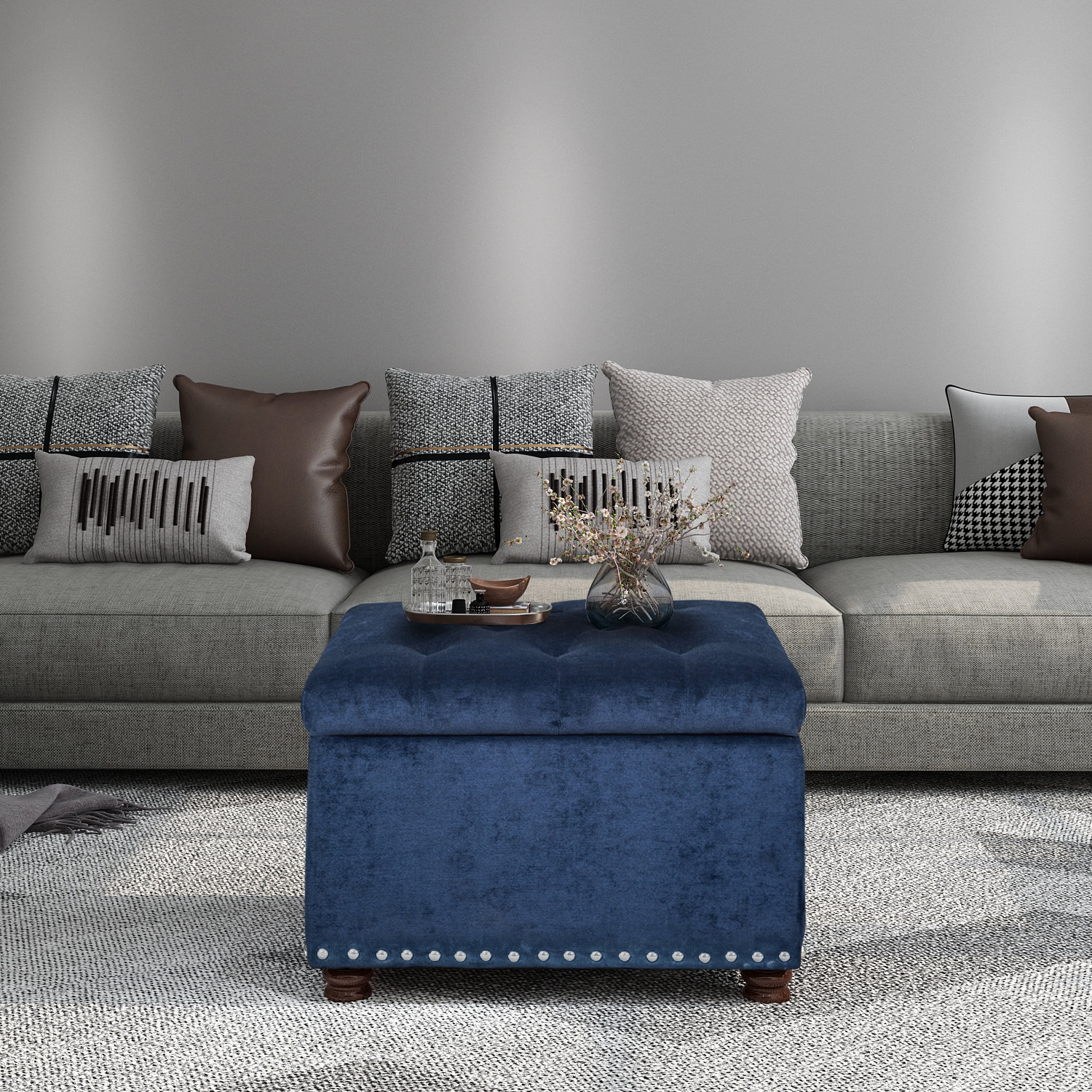 House of Hampton Devault 24" Wide Velvet Tufted Rectangle Storage ...