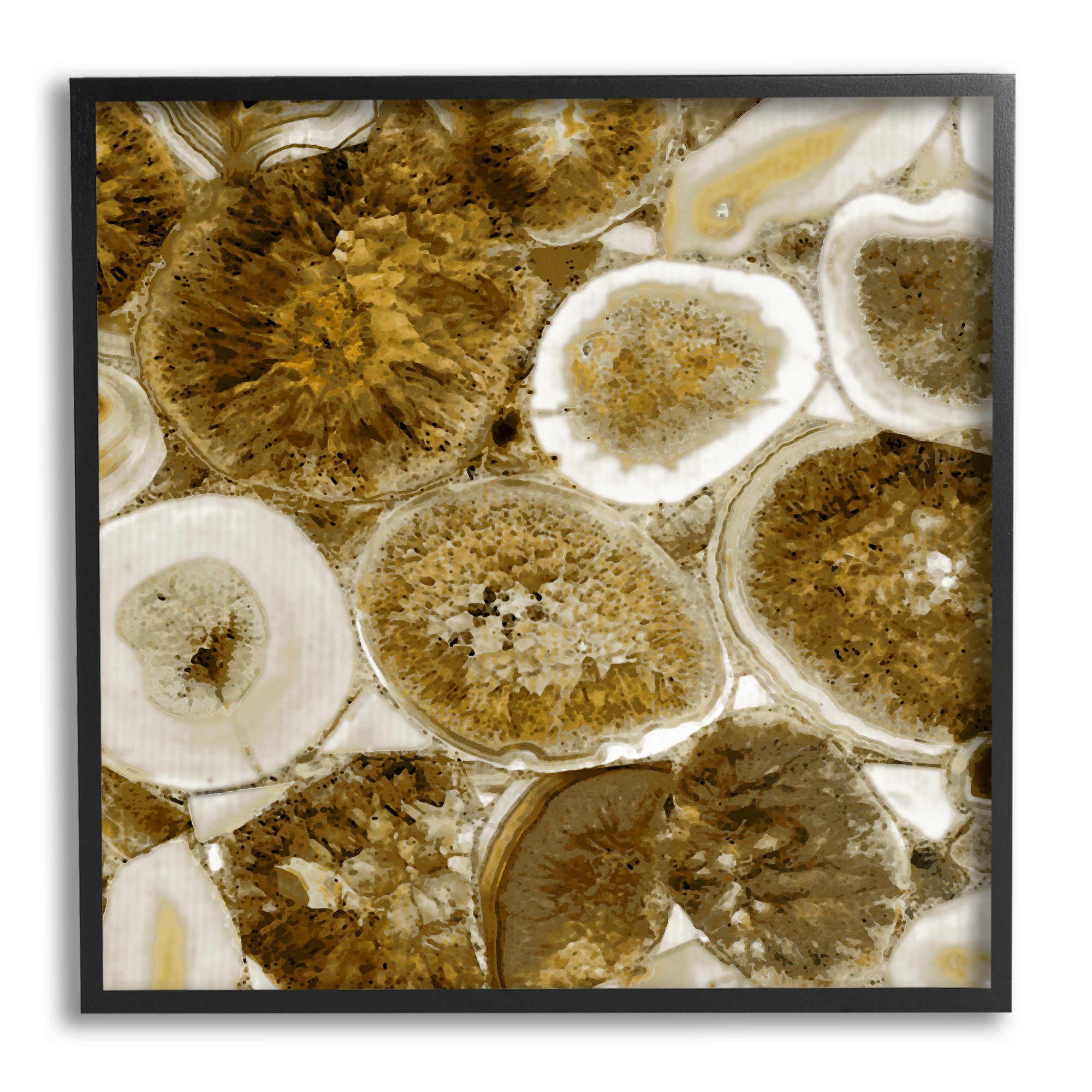 Stupell Industries Natural Geode Crystals Arrangement Framed Giclee Art ...