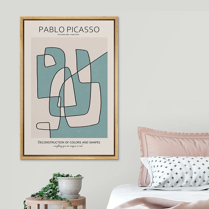 SIGNLEADER Line Art Abstract Shapes Illustrations Framed On Canvas by ...