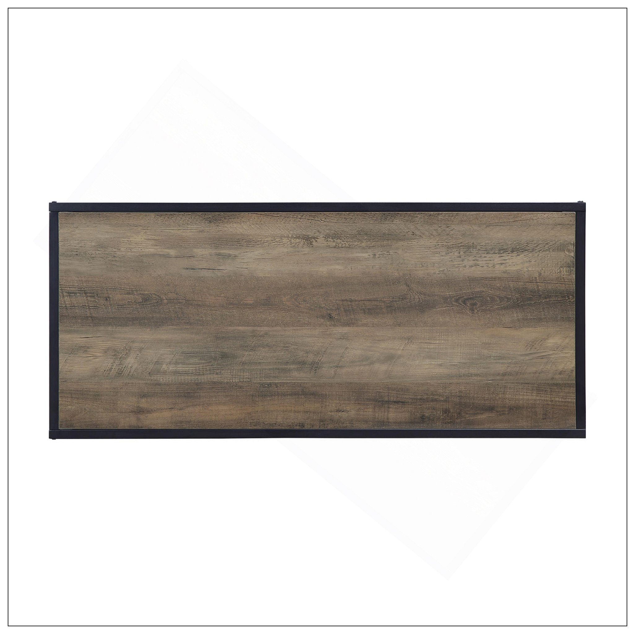 17 Stories Versatile Rustic Rectangular Coffee Table With Shelf For All ...