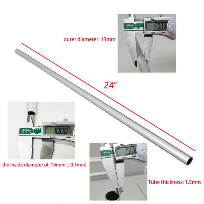 FixtureDisplays Aluminum Anodized Sand Blasted Round Tube Seamless ...