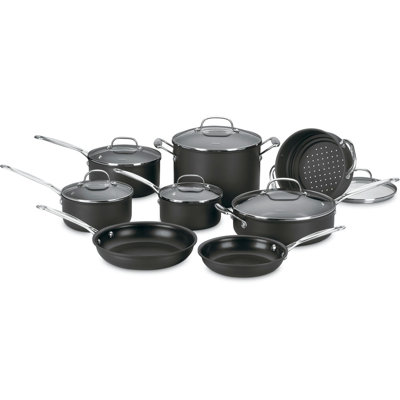 Cuisinart Chef's Classic 17 Piece Non Stick Hard-Anodized Cookware Set ...
