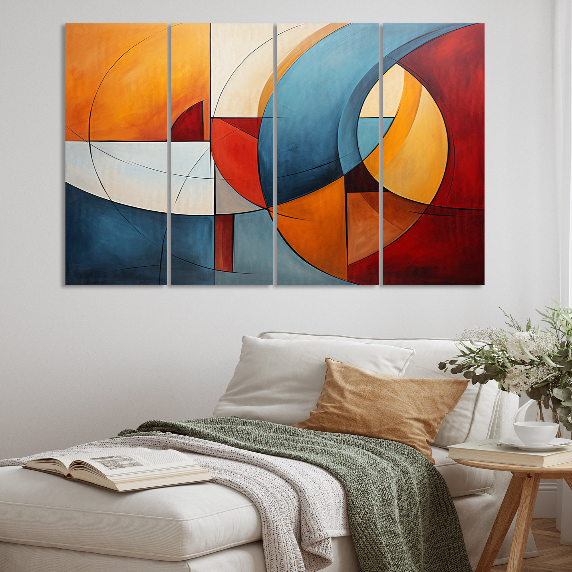 Design Art Cubism Geometric Form I - Cubism Wall Decor - 4 Panels | Wayfair