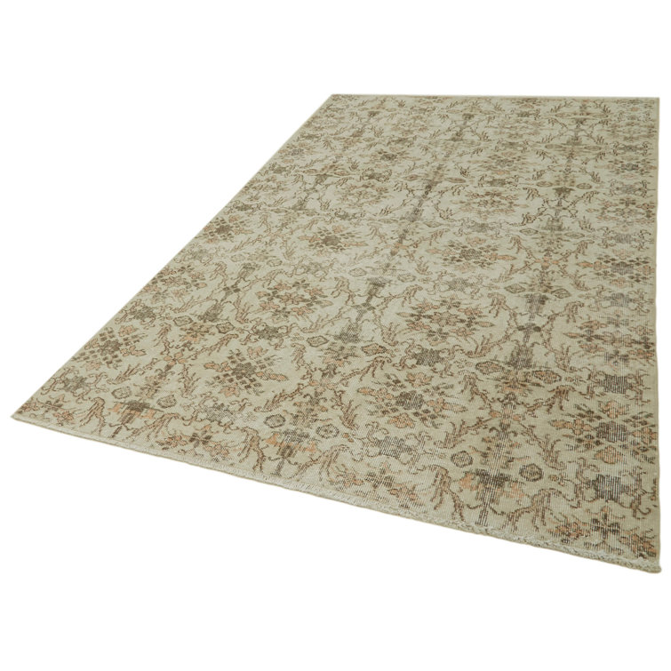 Hargun Vintage Hand Woven Hand Knotted 165 X 280 Beige Area Rug ...