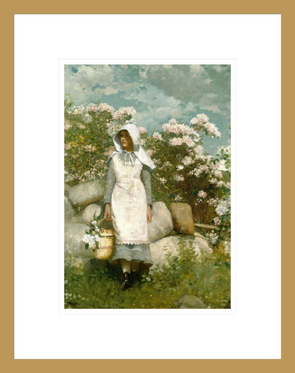 1000Museums Girl and Laurel by Winslow Homer -Framed Giclee Print | Wayfair