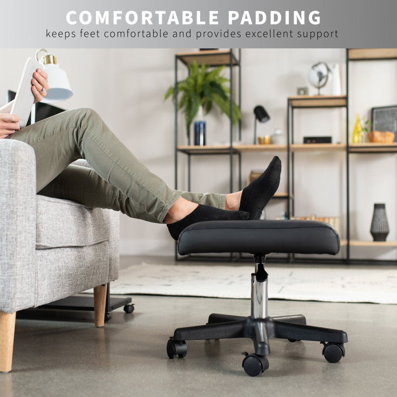 Vivo VIVO Black 2-In-1 Ergonomic Footrest, Height Adjustable Desk Stool ...