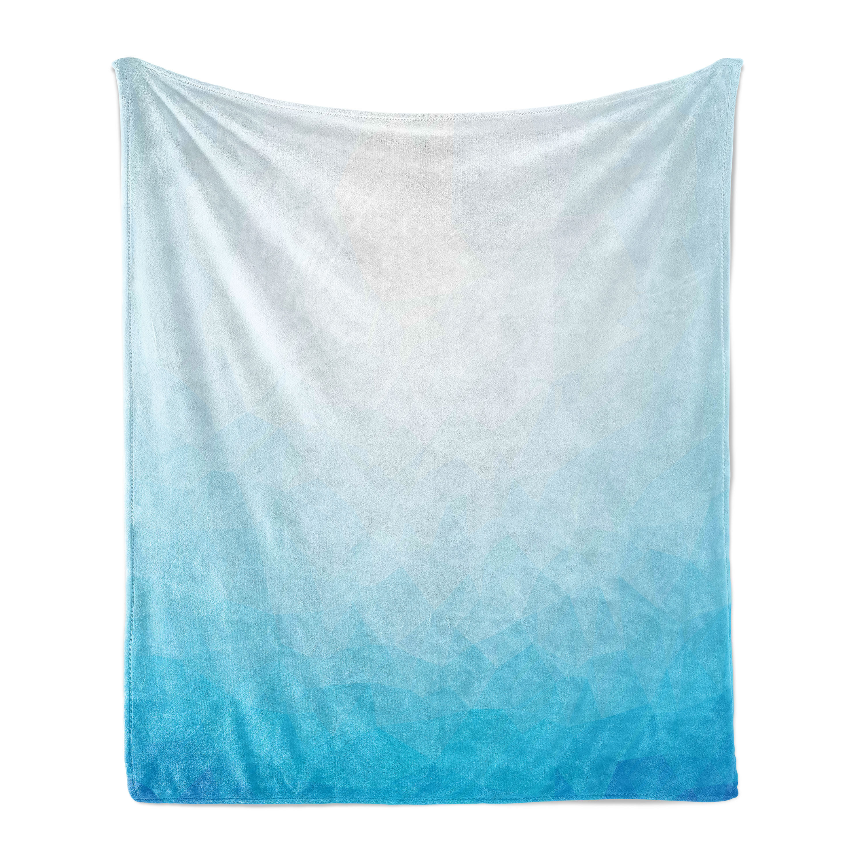 Ambesonne Blue Fleece Throw Blanket Triangular Ombre Effect Image Blue ...
