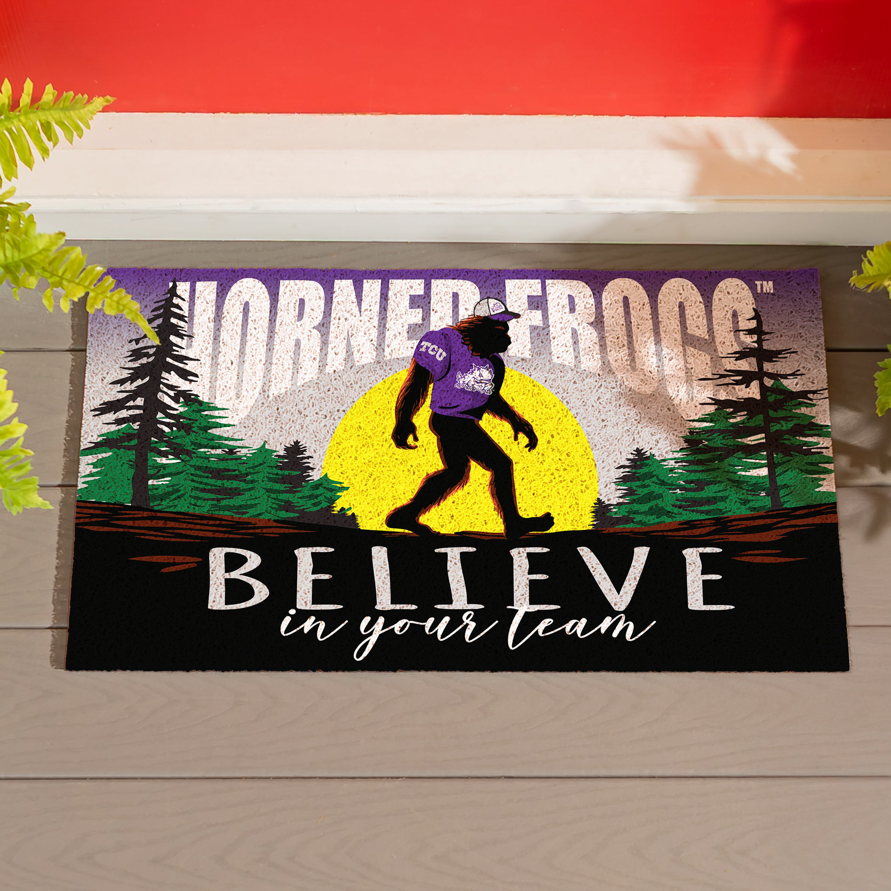 Union Rustic Texas Christian University Bigfoot PVC Doormat, 28 in x16 ...