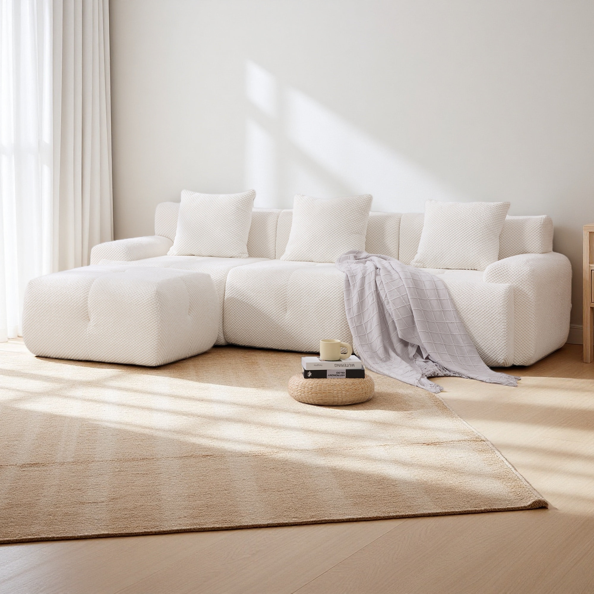 Ebern Designs 104.3" 4-Piece L Shaped Upholstered Modular Sectional ...