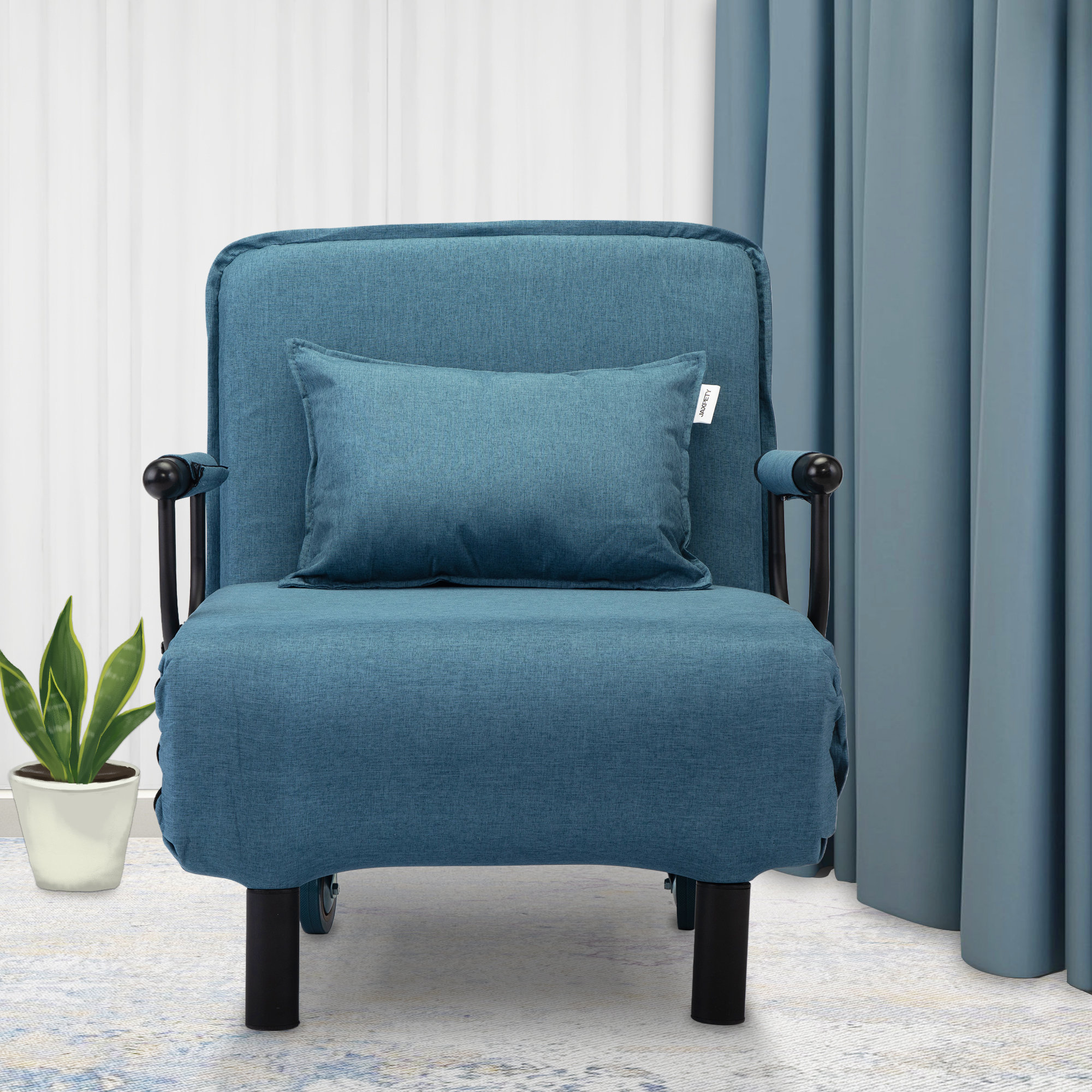 Inbox Zero Twin Upholstered Cushioned Futon Chair & Reviews | Wayfair