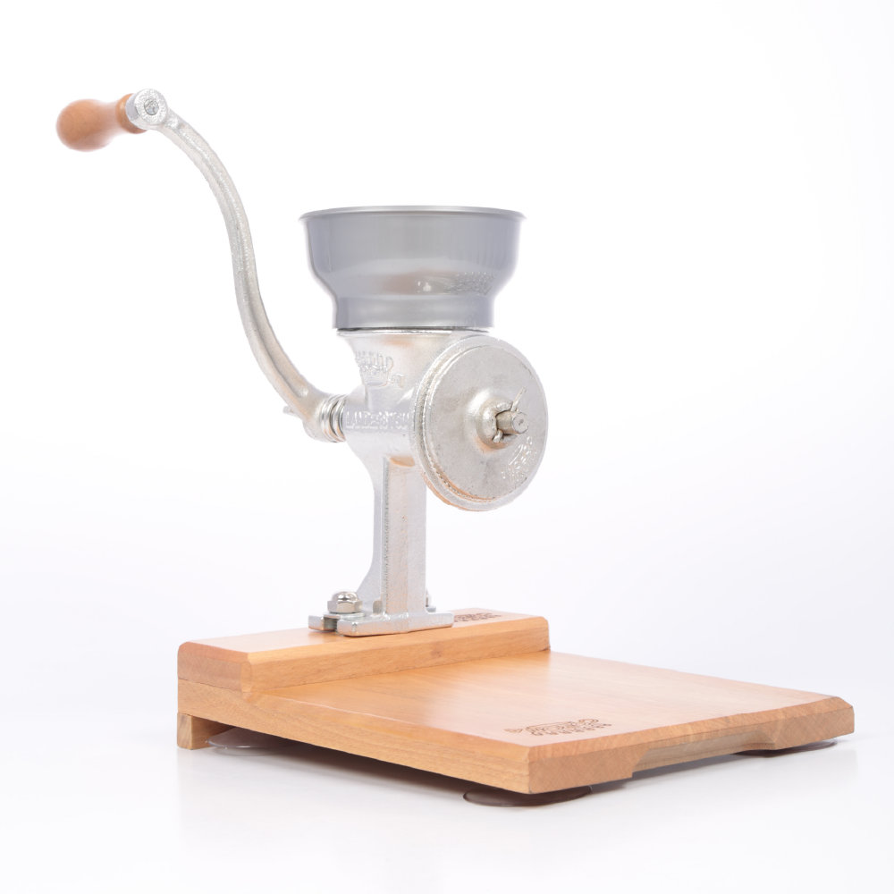 Corona Cast Iron Grain Grinder Low Hopper, Manual Corn Mill with Wooden ...