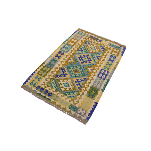 Isabelline Madee Geometric Handmade Rectangle 5'4" x 6'7" Wool Area Rug ...