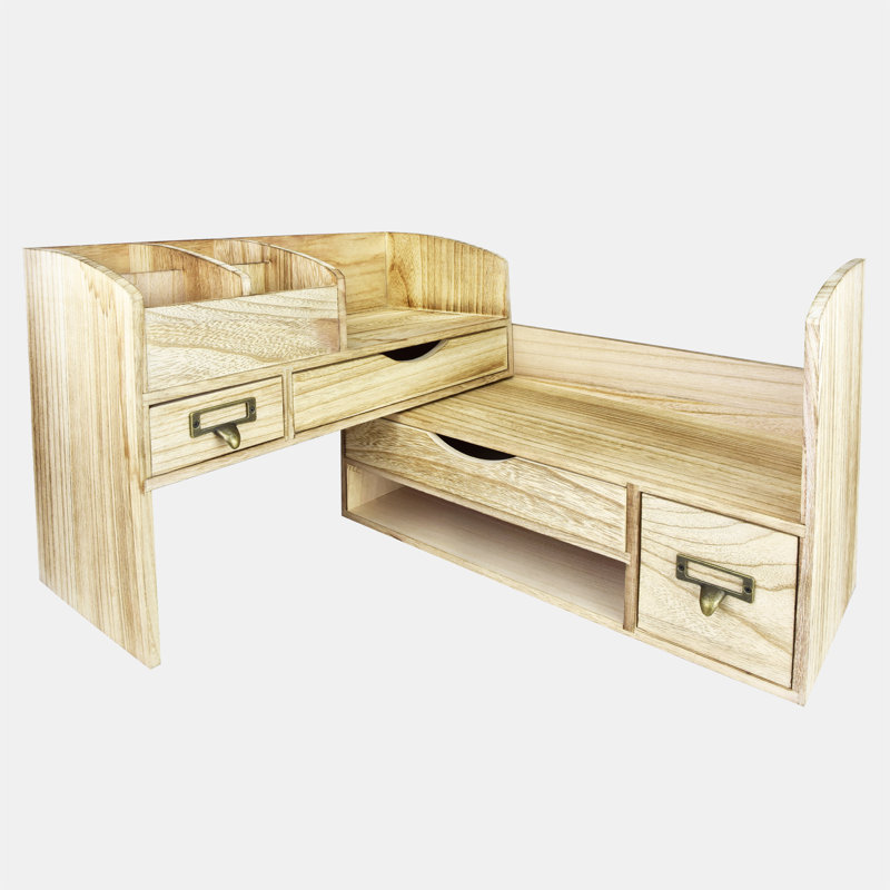 Gracie Oaks Doon Wooden Desk Organizer & Reviews | Wayfair