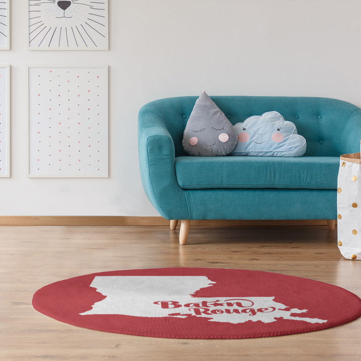 East Urban Home Baton Rouge Louisiana Poly Chenille Red Area Rug | Wayfair