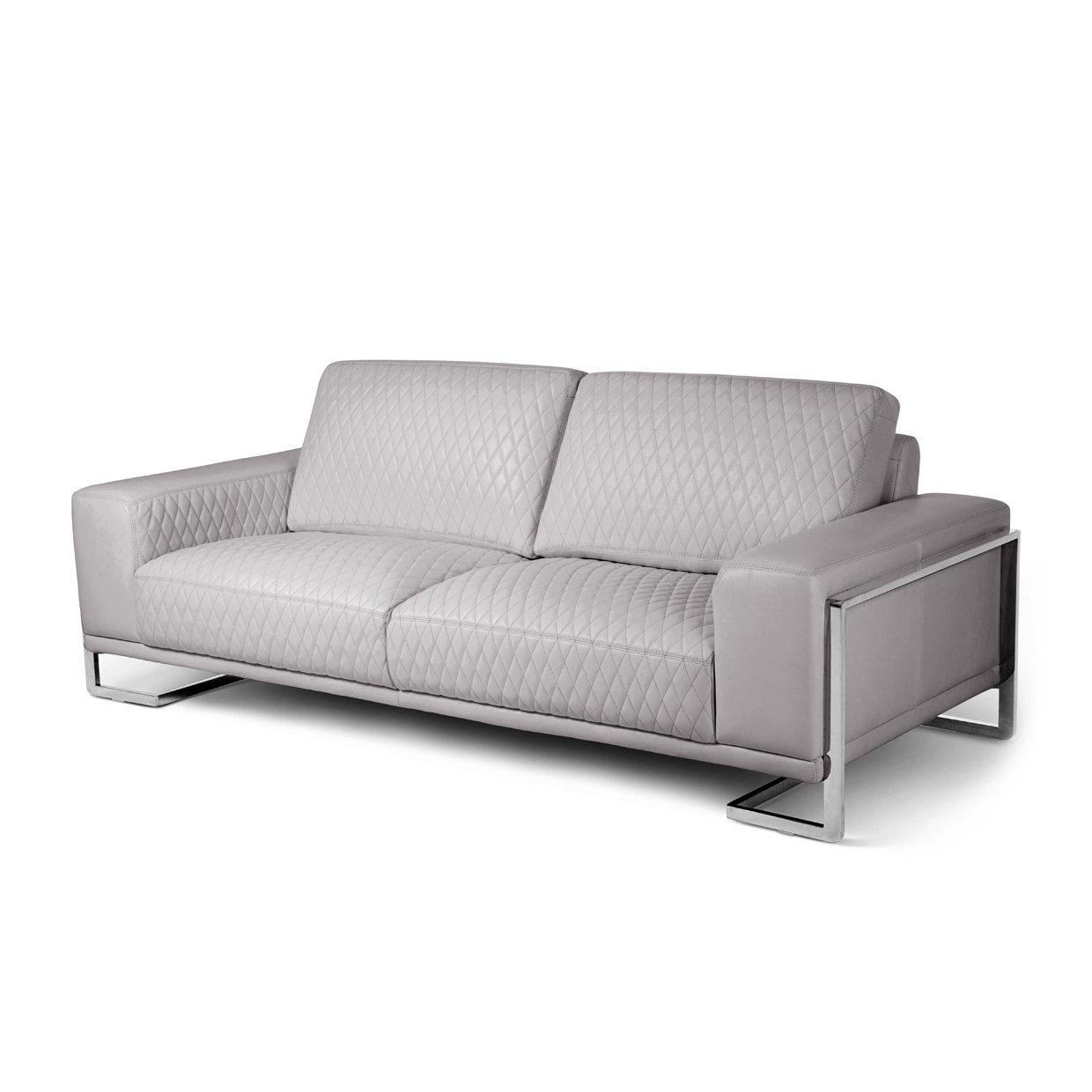 Michael Amini Mia Bella 94.5'' Genuine Leather Square Arm Sofa | Wayfair