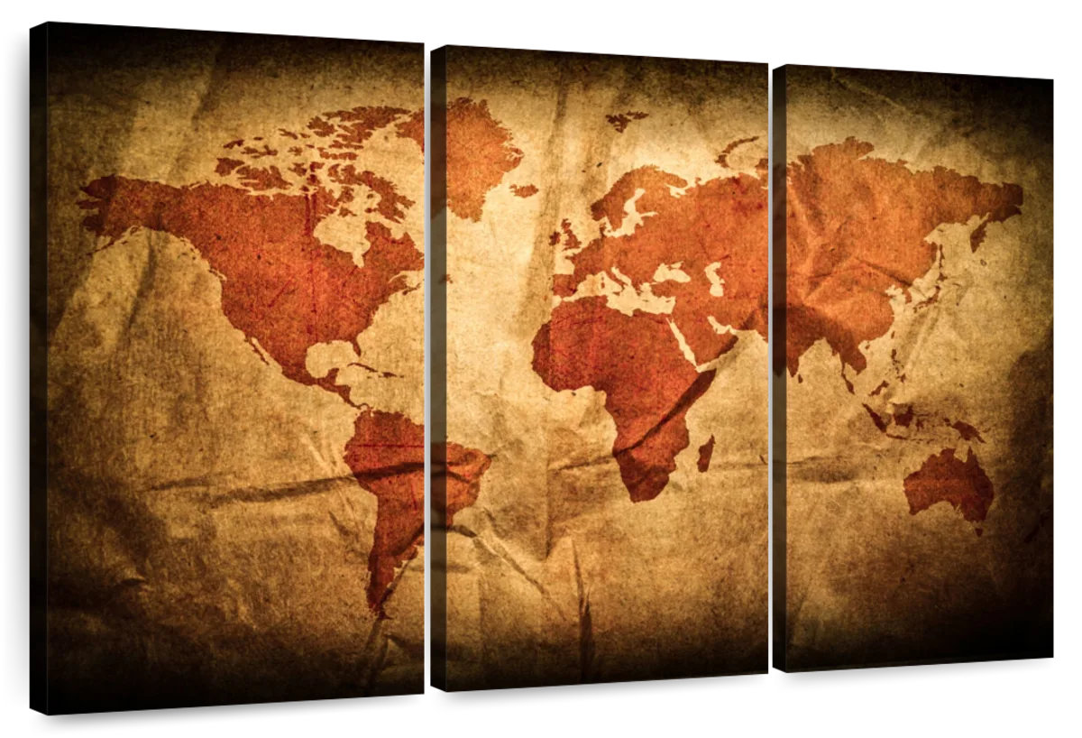 Breakwater Bay Aliaz Wrinkled World Map | Wayfair